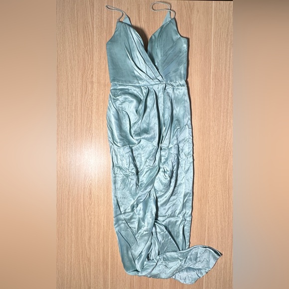 Zimmermann | Dresses | Zimmermann Sueded Silk Plunge Maxi Dress Sage ...